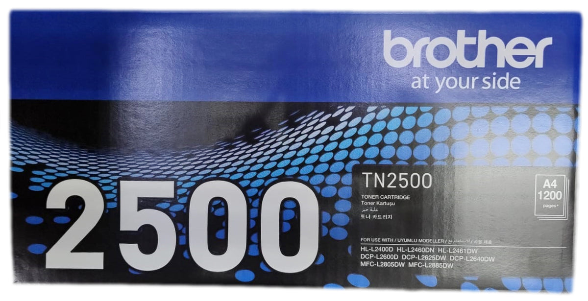 Brother TN-2500 Black Toner Cartridge 1200 Pages for HL-L2460DN ...