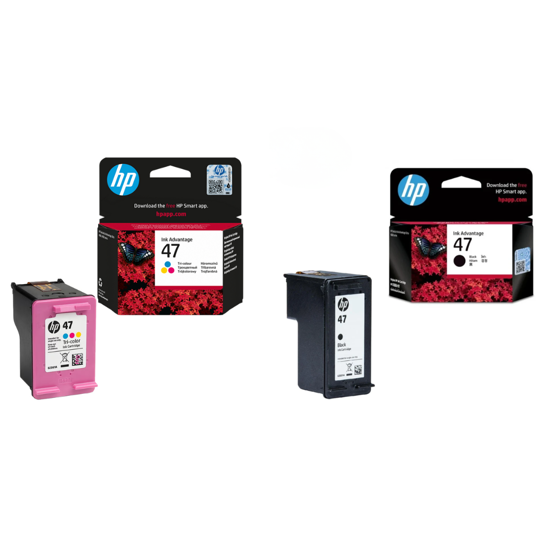 HP 47 Black and Color Ink Cartridges set for HP Deskjet Ink Advantage ...