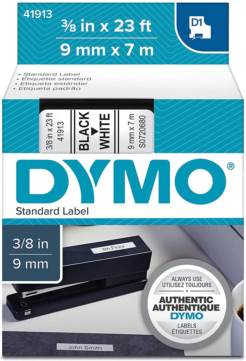 Dymo 9mm x 7 meter Black on white Label Tape Cartridge for Dymo Label ...